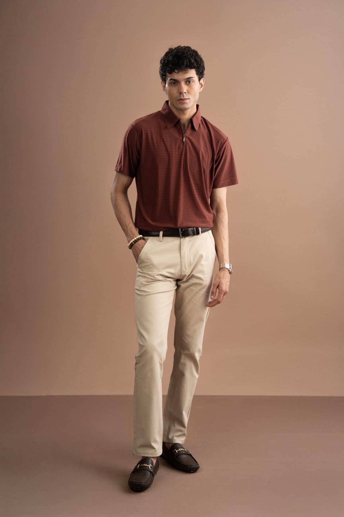 Half Zip Polo Shirt - Brackets